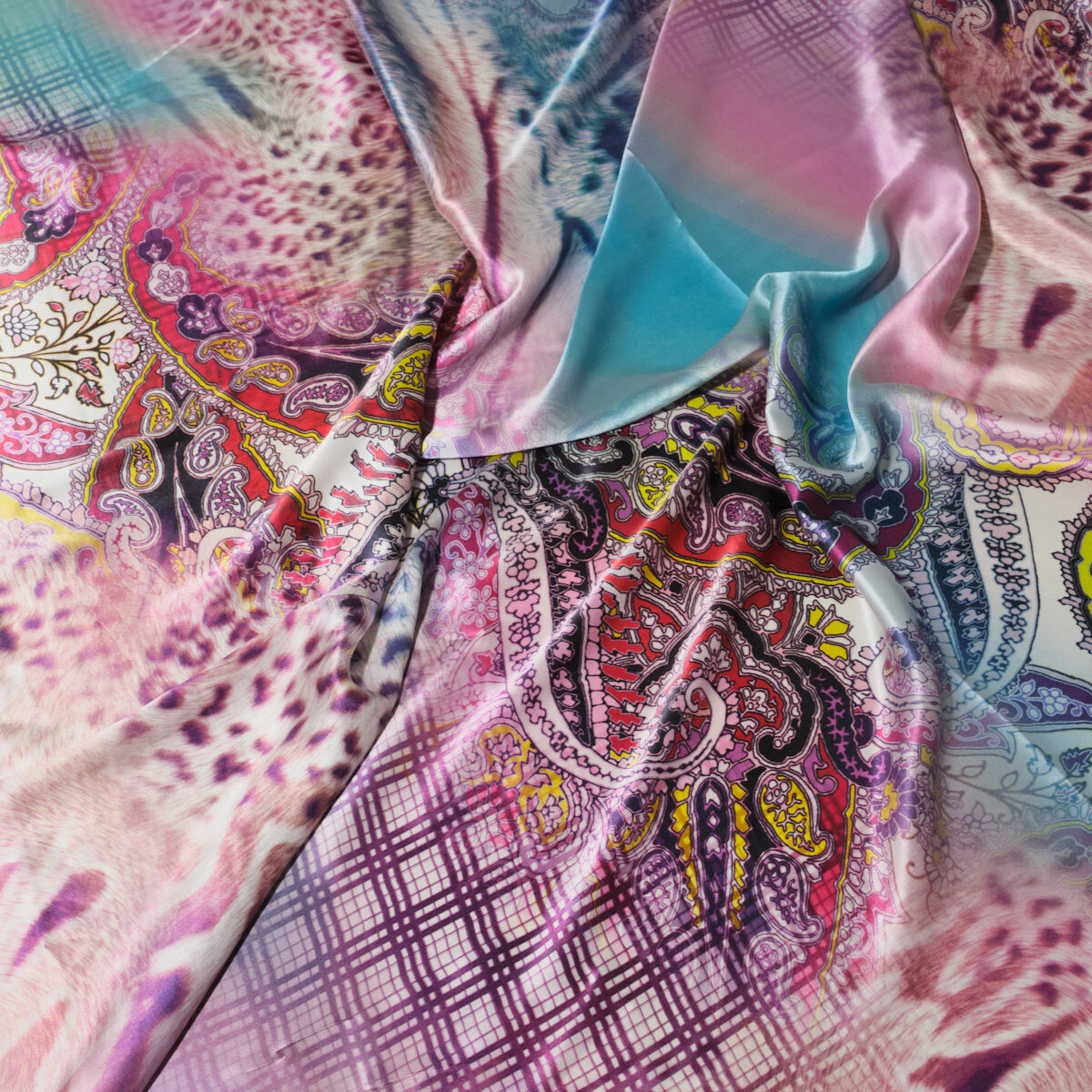 Matase naturala imprimata