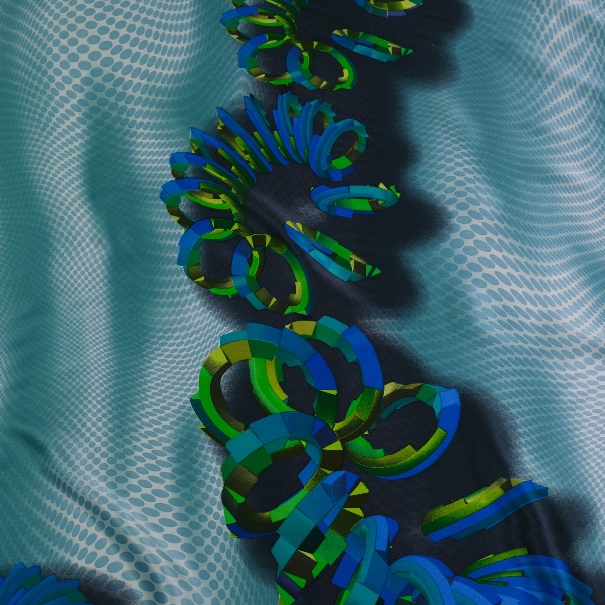 Matase naturala imprimata digital