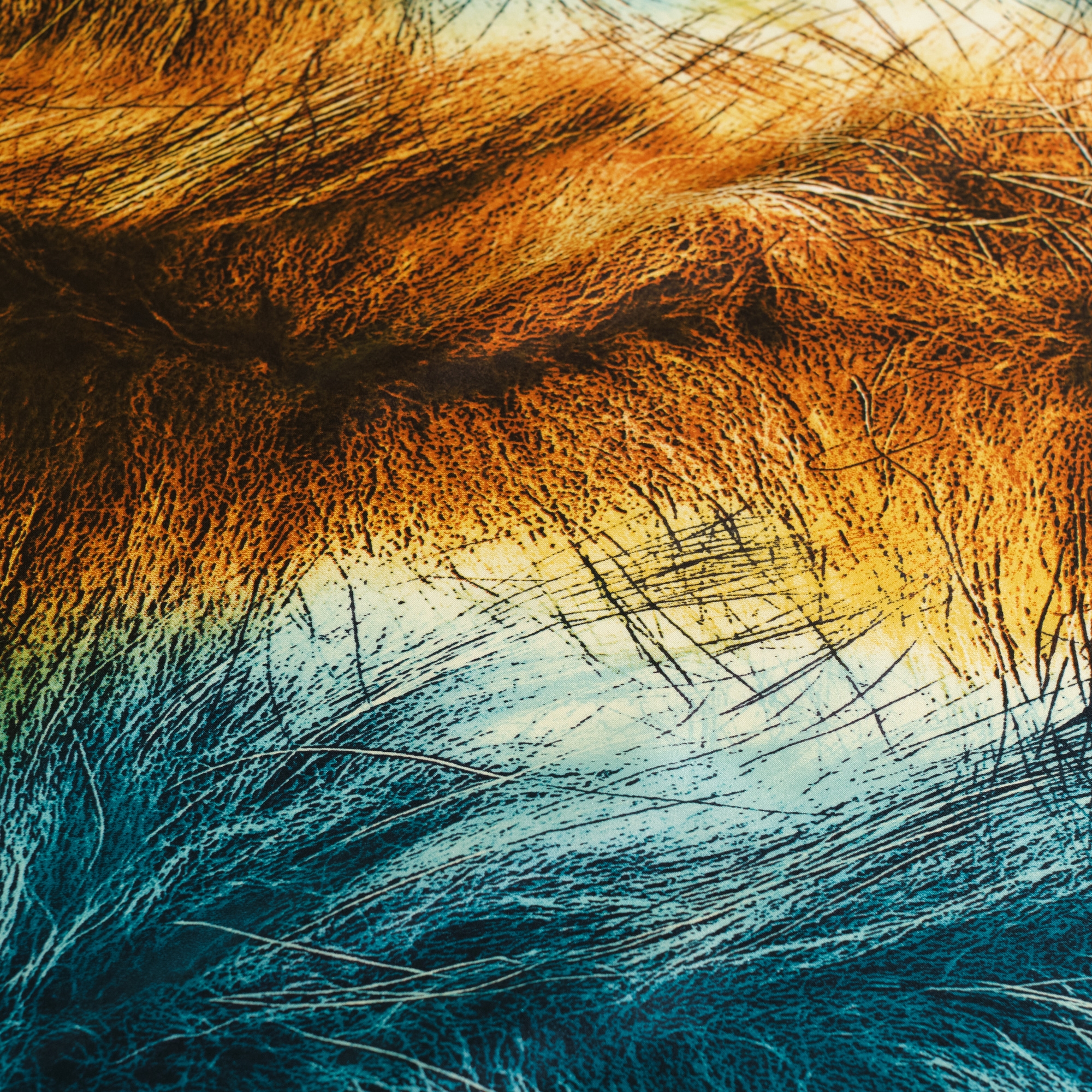 Matase naturala imprimata digital