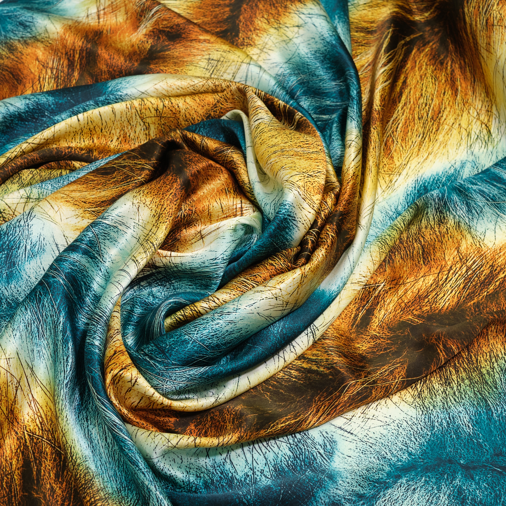 Matase naturala imprimata digital