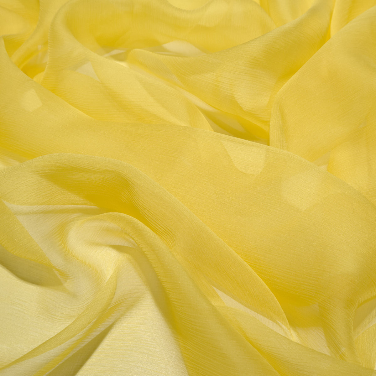Voal de matase naturala creponat (muselina) Galben