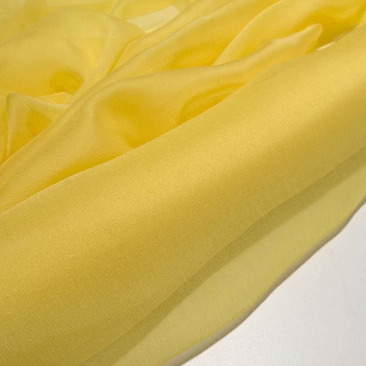 Voal de matase naturala creponat (muselina) Galben