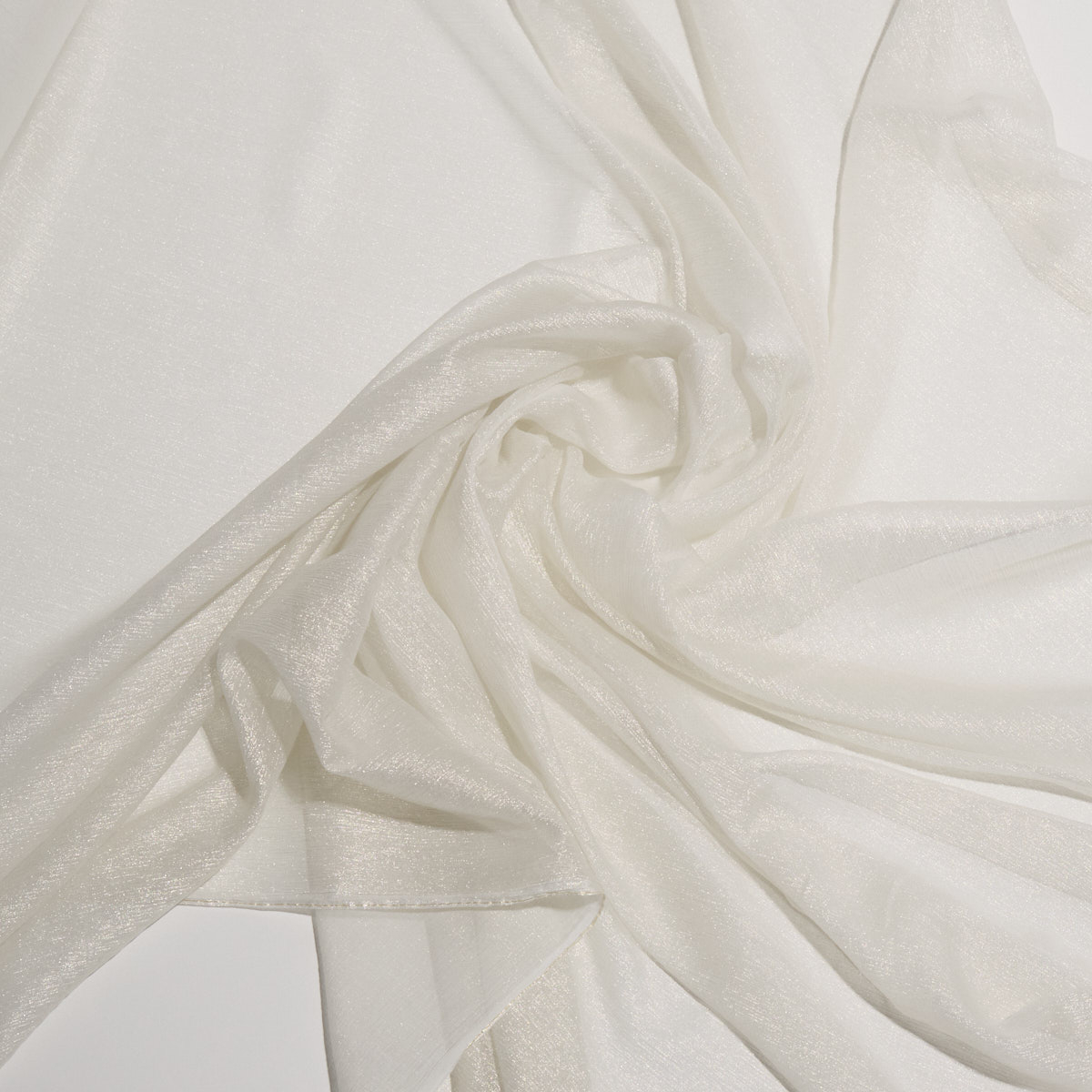 Voal de matase naturala creponat peliculizat ivoire