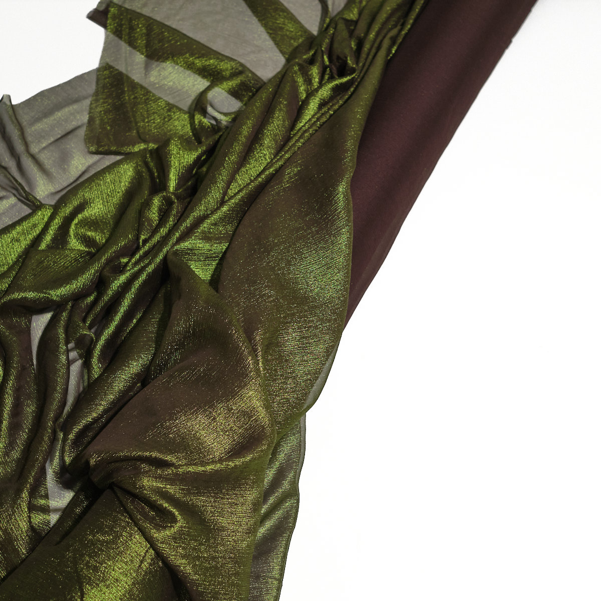 Voal de matase naturala creponat peliculizat green goddess