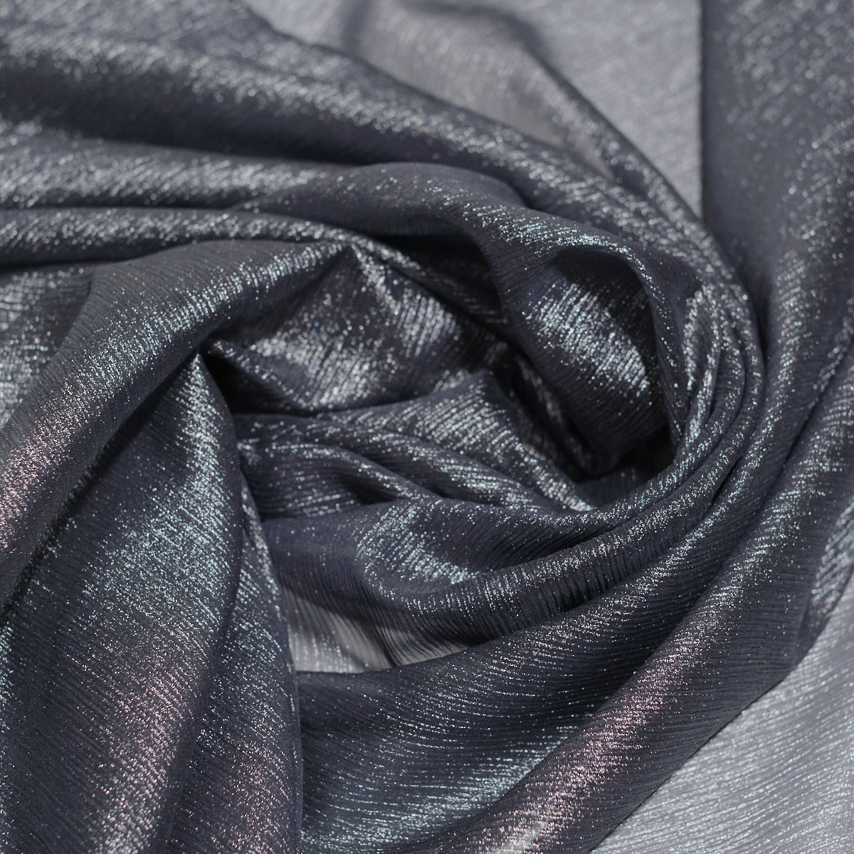 Voal de matase naturala creponat peliculizat metal