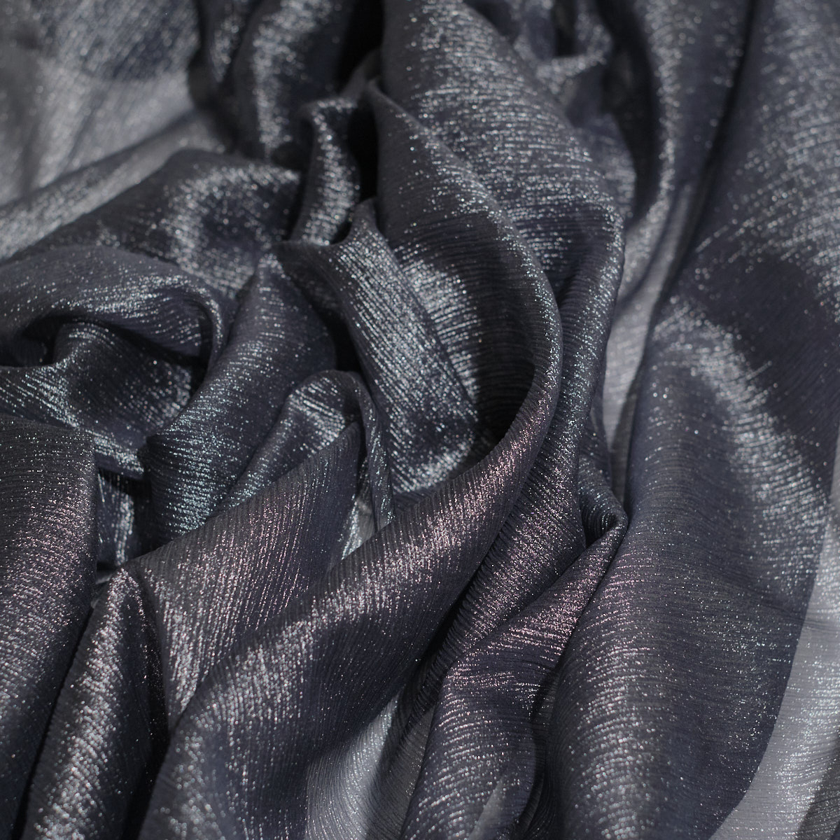 Voal de matase naturala creponat peliculizat metal