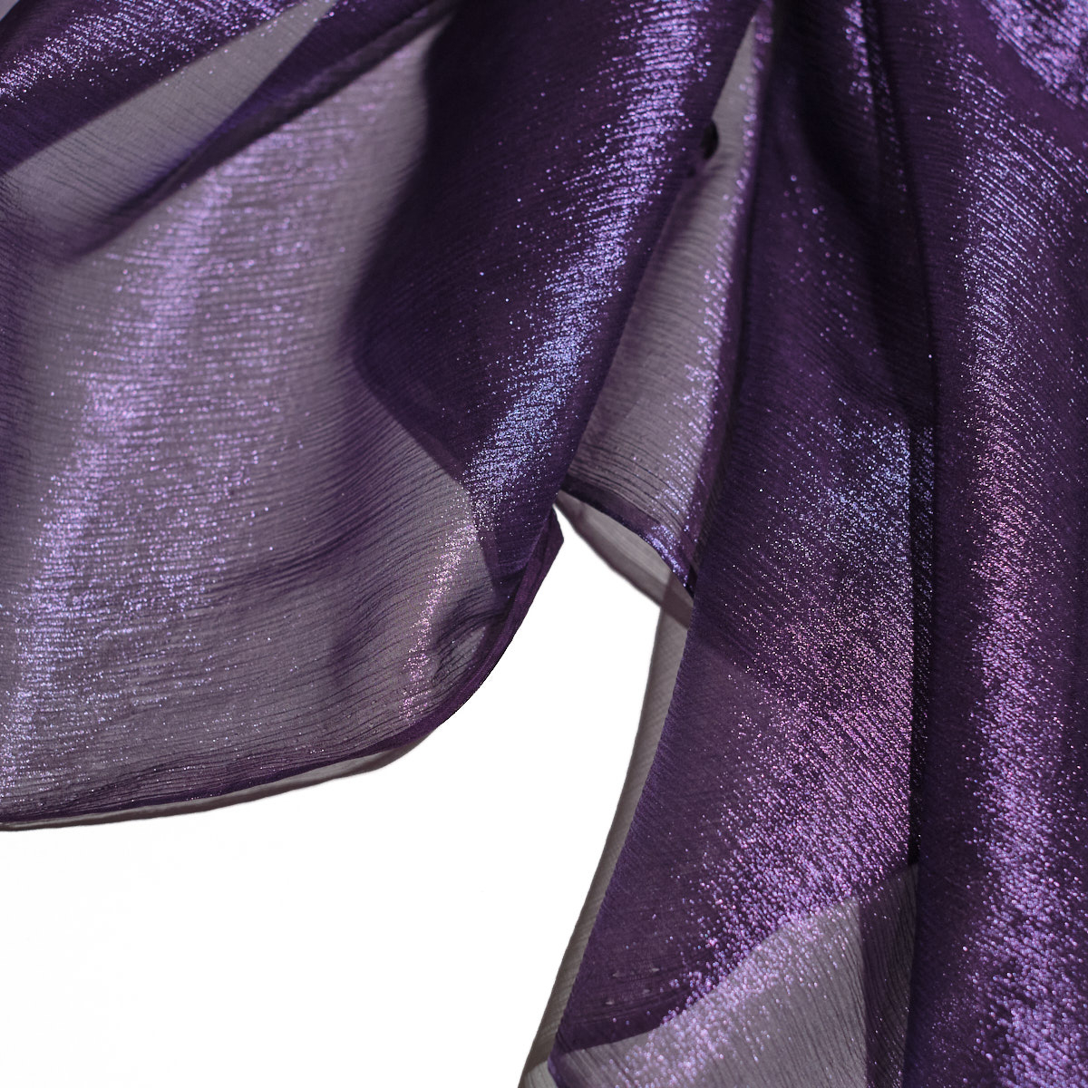 Voal de matase naturala creponat peliculizat mov