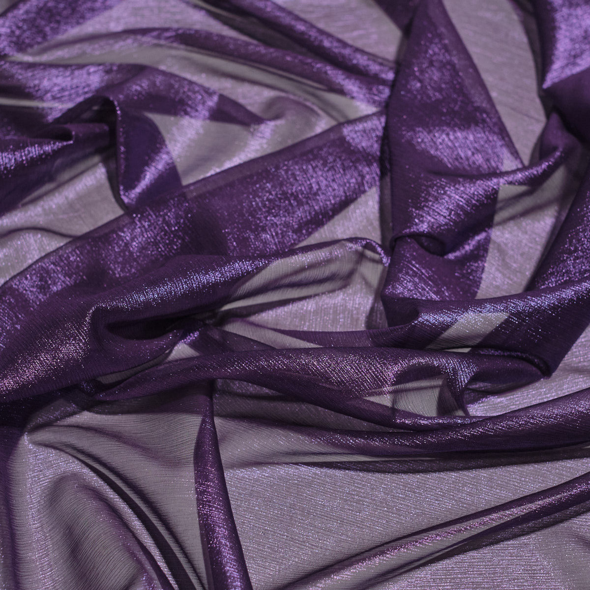 Voal de matase naturala creponat peliculizat mov